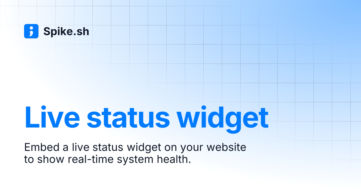 Live status widget | Spike.sh