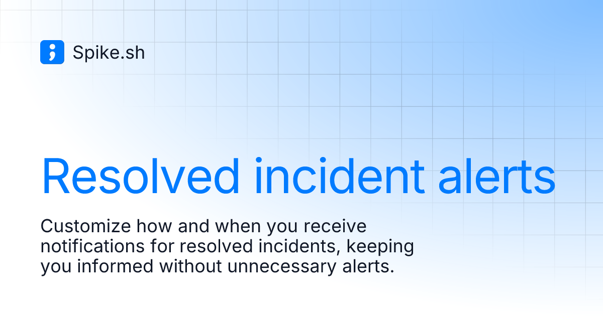 Resolved incident alerts | Spike.sh
